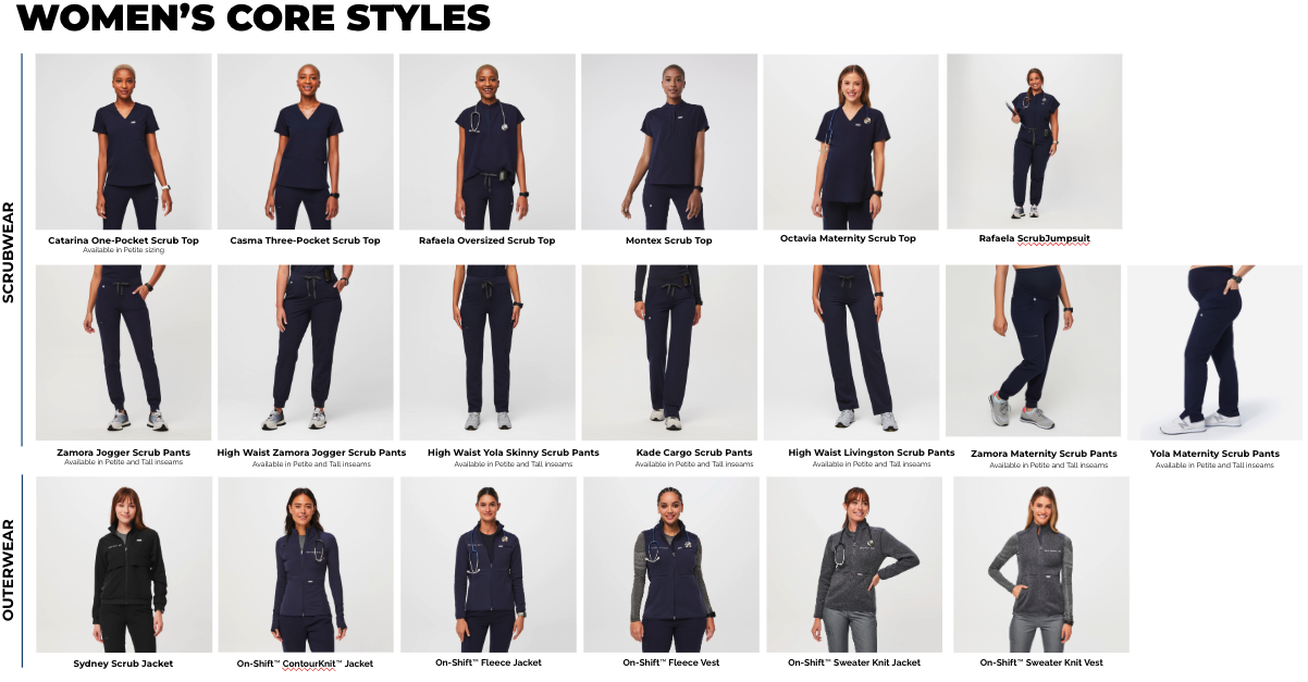 What apparel styles and colors are available for FIGS TEAMS? – Help ...